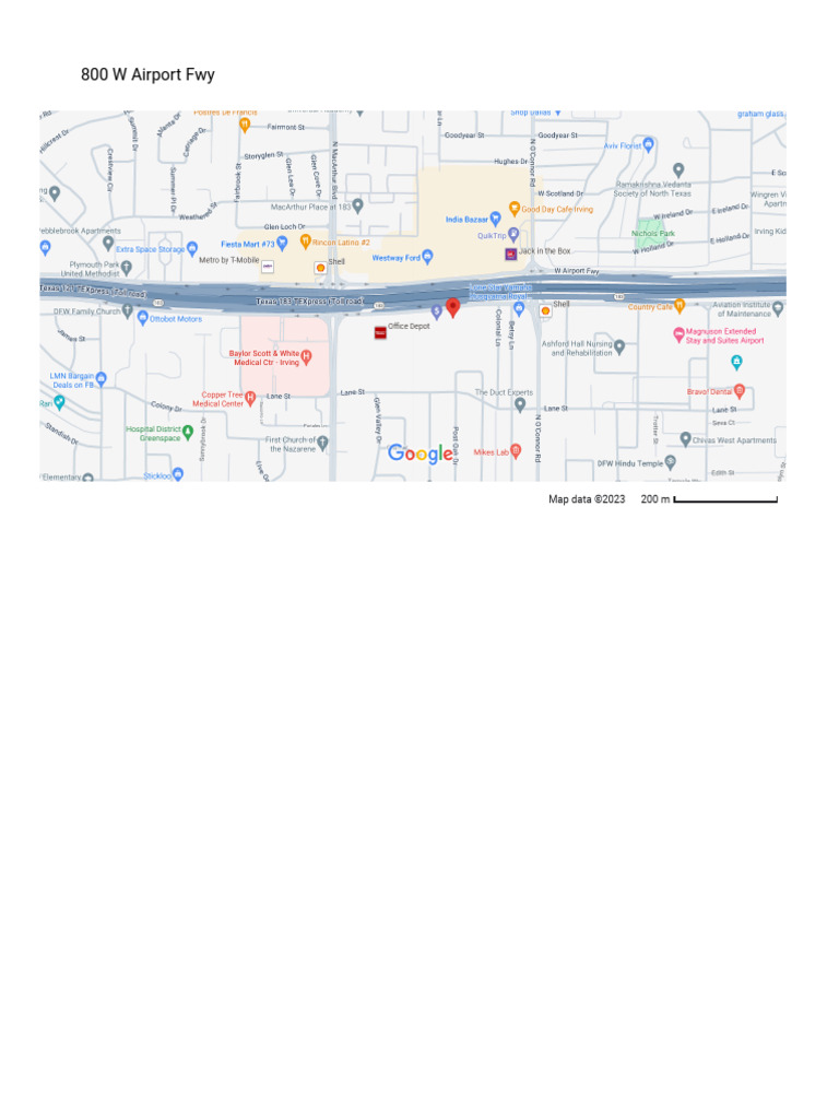800 W Airport Fwy - Google Maps | PDF