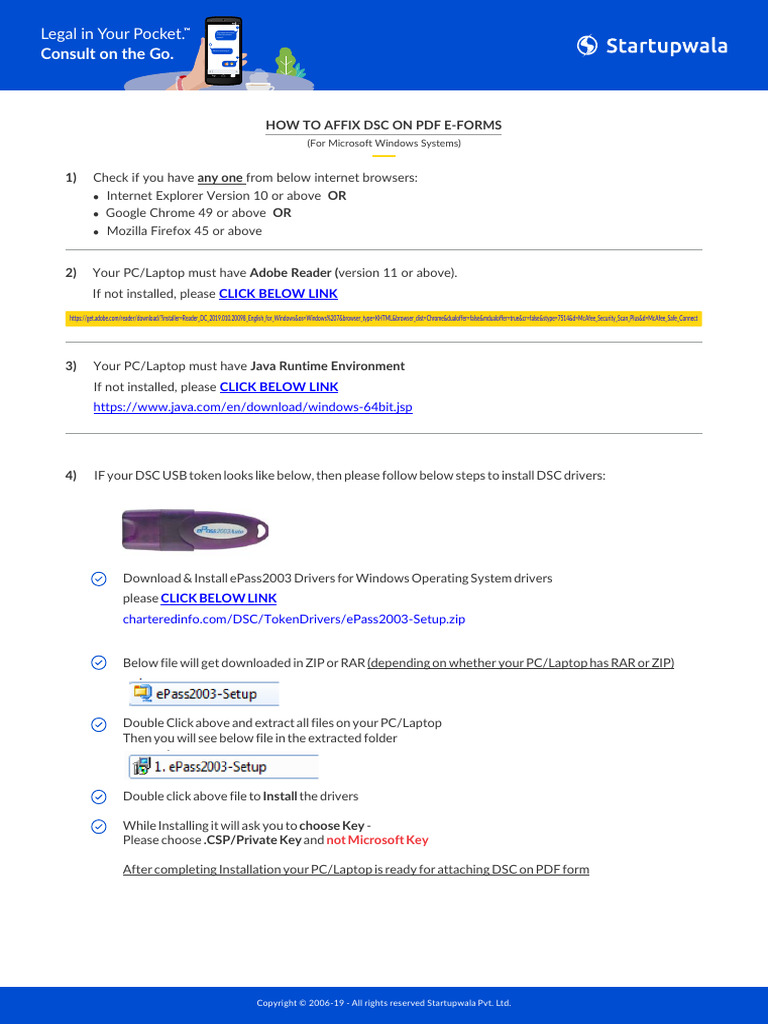 How To Affix DSC On PDF E-Forms | PDF