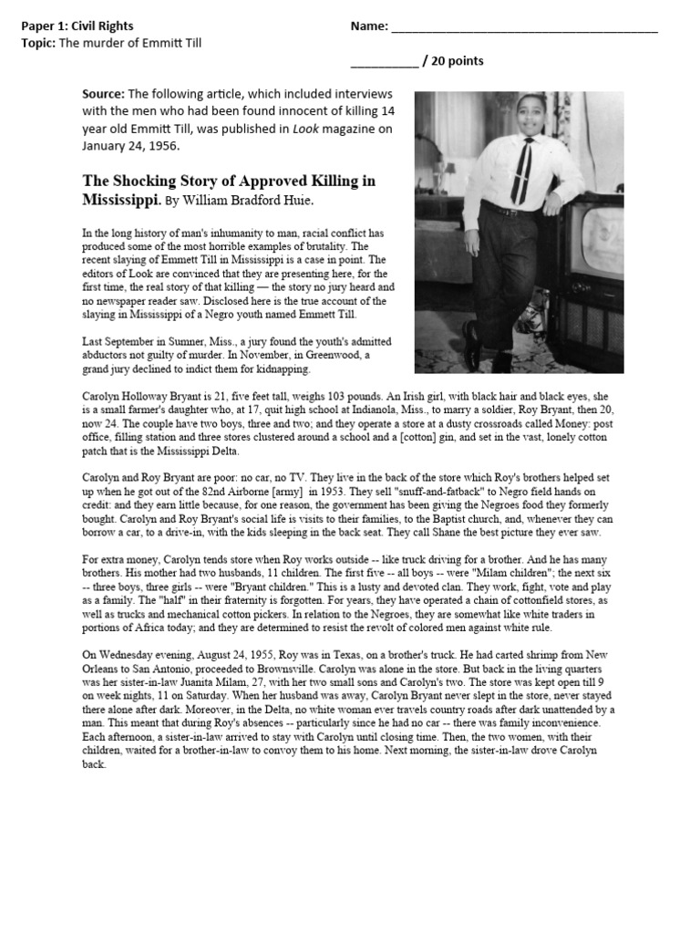 Emmett Till Source | PDF