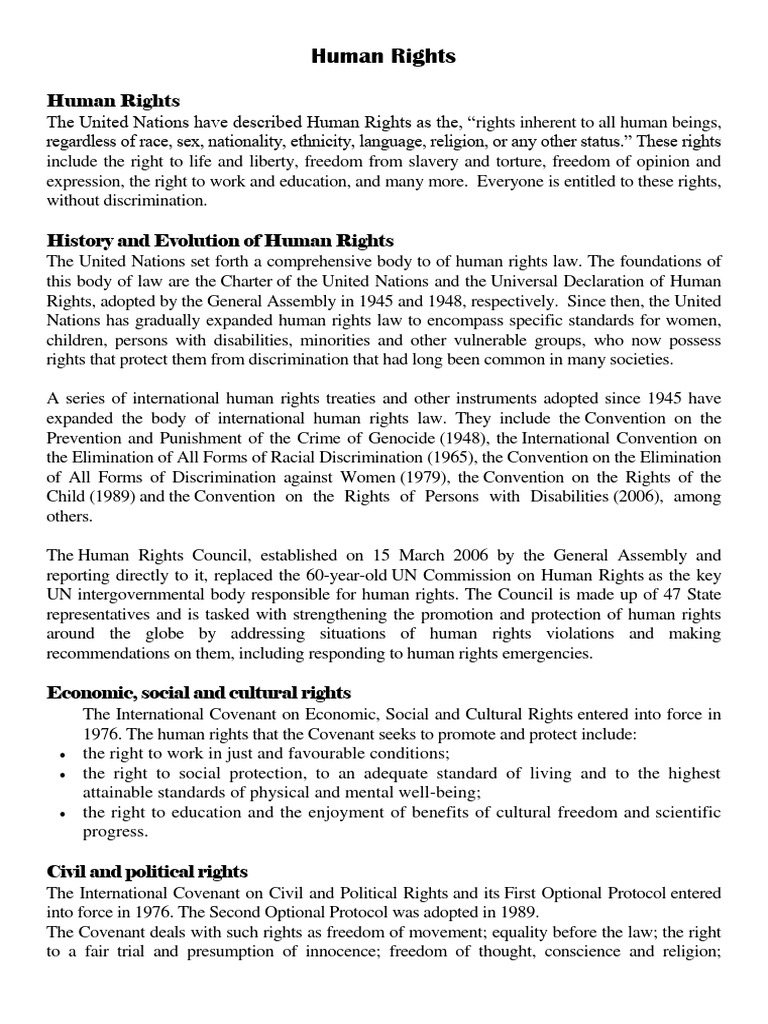 (SHREYA BANSAL) Universal Human Rights | PDF | Human Rights | Rights