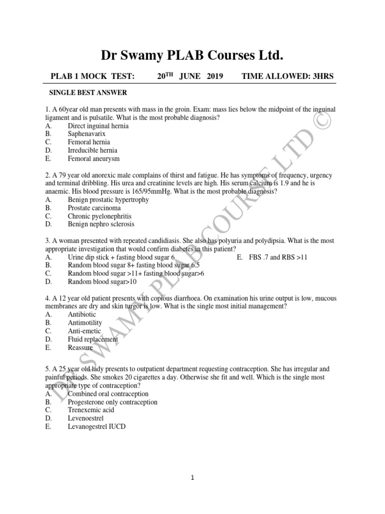 20Th June 2019 Plab 1 Mock Test Plab Resources | PDF
