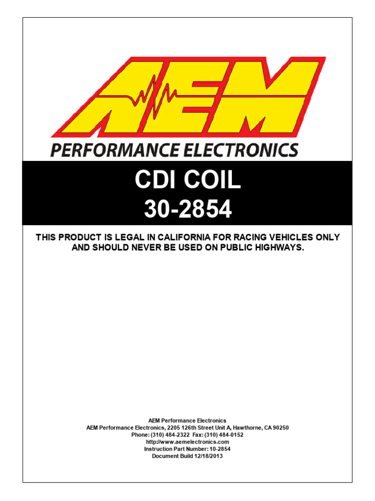 30-2854 CDI Pencil Coil | PDF
