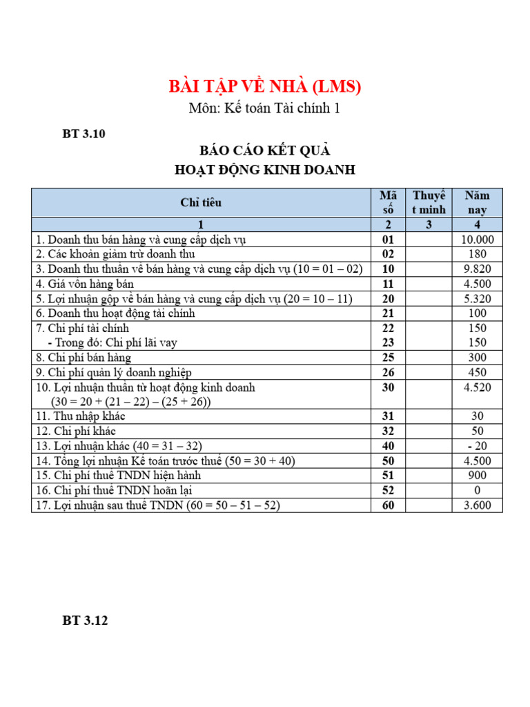 BT 3.10 - 3.12 KTTC 1 | PDF