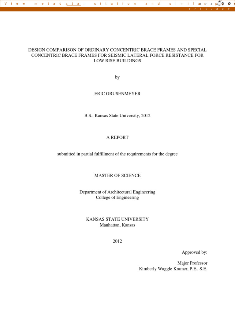 OCBF Steel Study-Seismic | PDF | Structural Load | Deformation ...