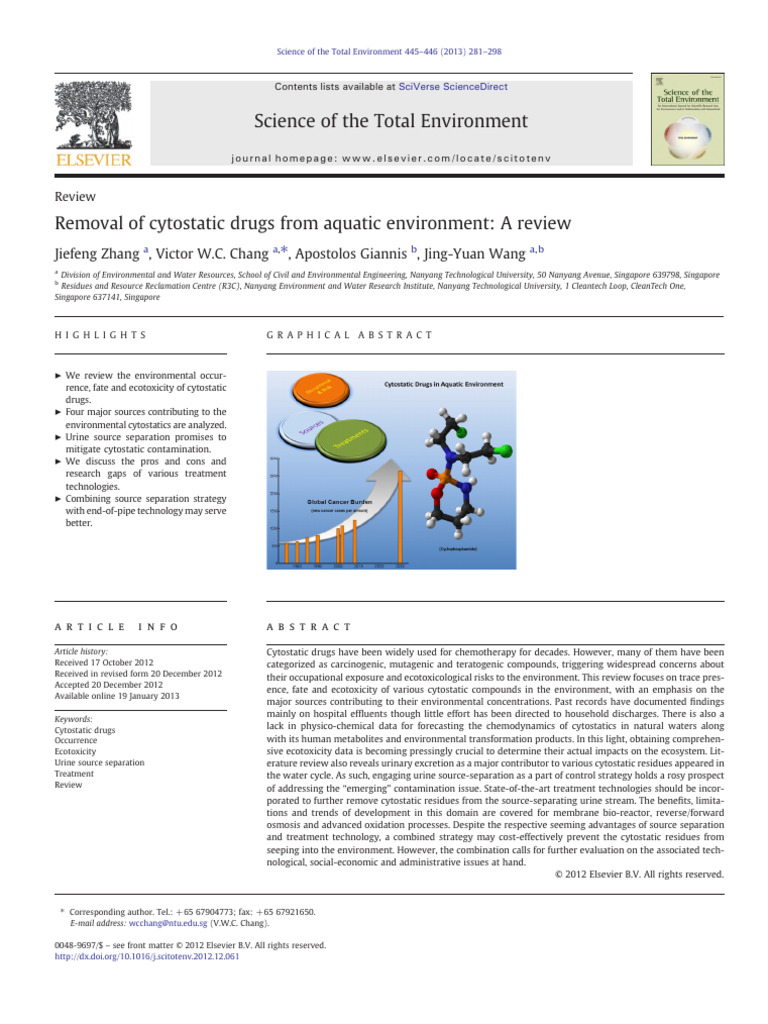 Bun PT Introducere - Removal of Cytostatic Drugs From Aquatic ...
