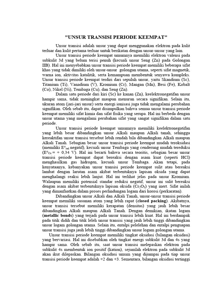 Unsur Transisi Periode Keempat | PDF