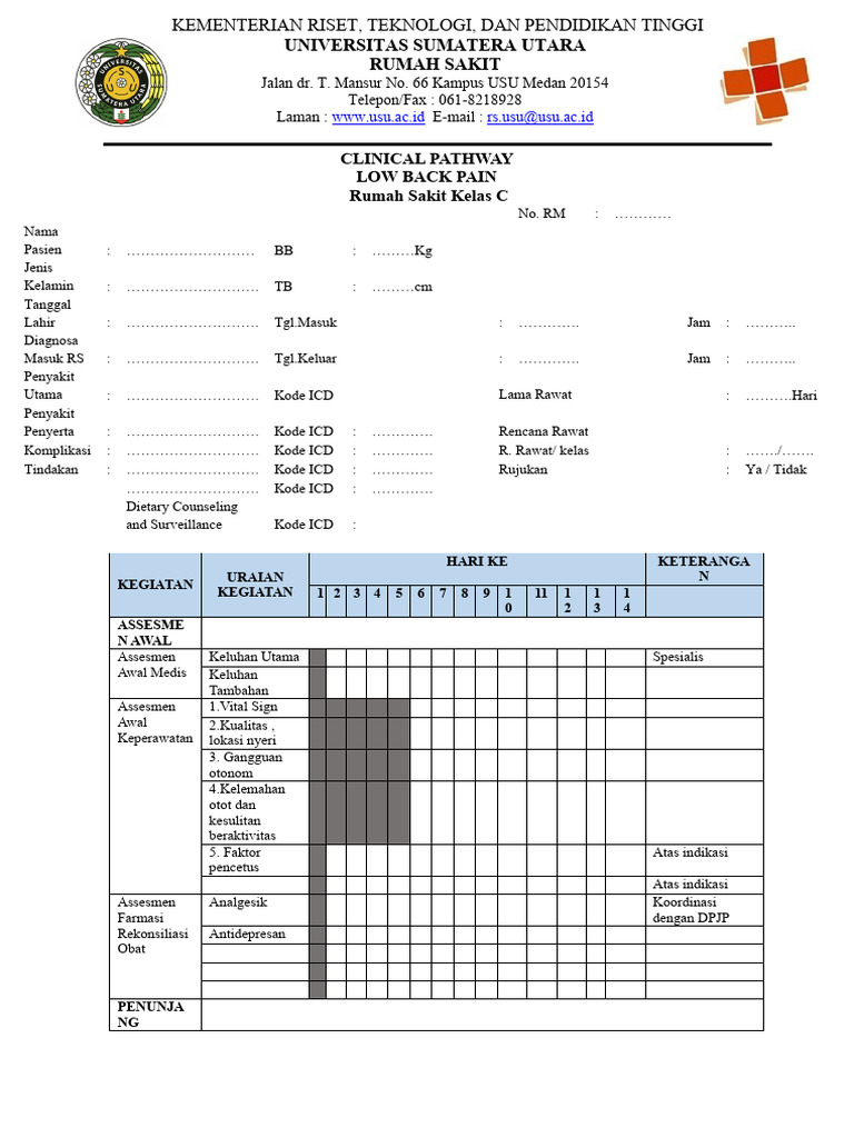 Format Clinical Pathway LBP | PDF