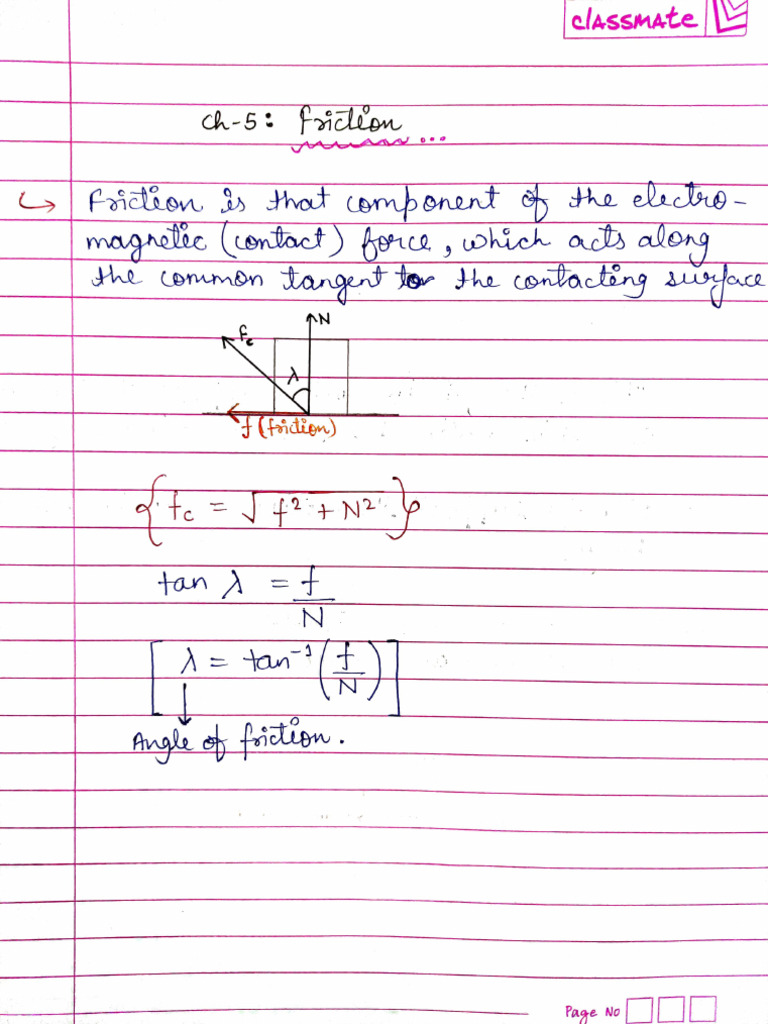 Friction Notes | PDF