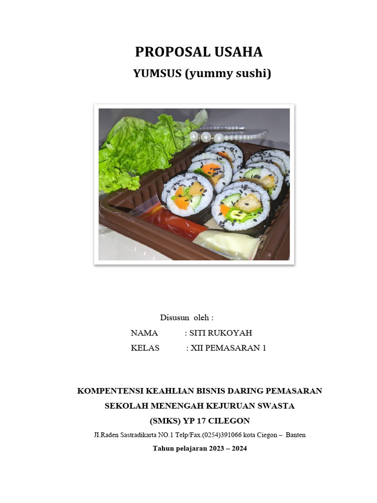 Proposal Sushi Siti MP1 | PDF