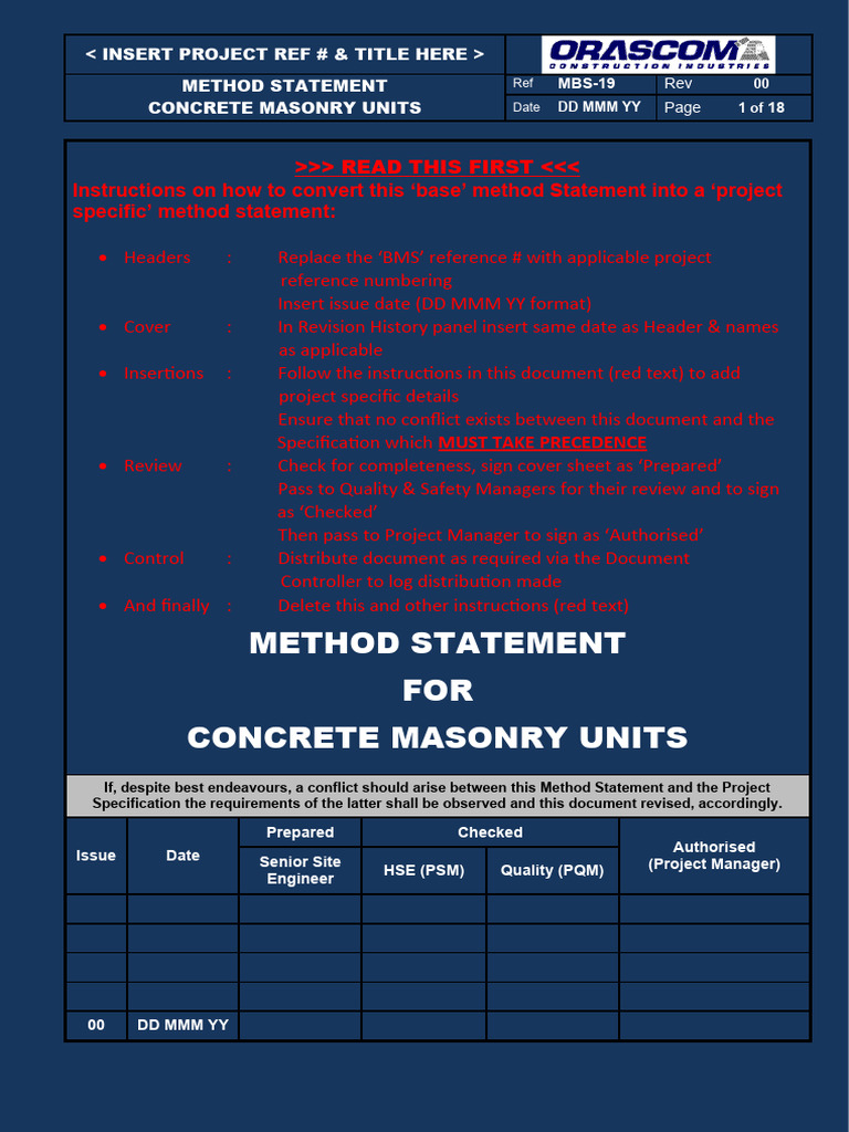 BMS-19 Masonry AR 28-2 | PDF | Masonry | Concrete