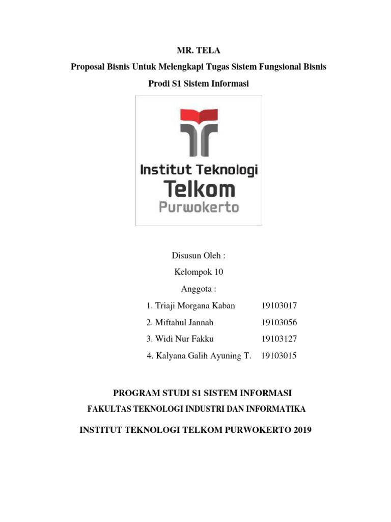 MR Tela - Proposal Bisnis Untuk Melengkapi Tugas Sistem Fungsional ...