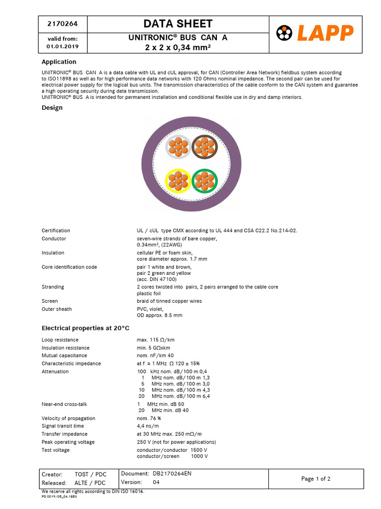 Lapp 2170264 | PDF | Electrical Components | Physical Sciences