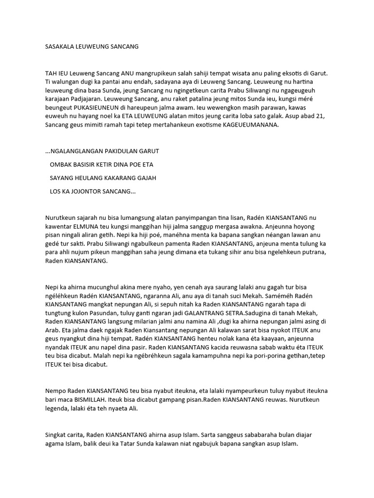 Sasakala Leuweng SANCANG | PDF