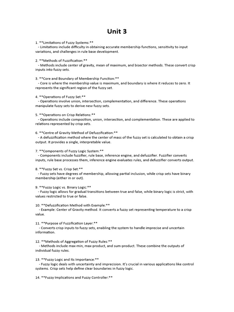 Unit 3 (Solved) | PDF | Fuzzy Logic | Applied Mathematics