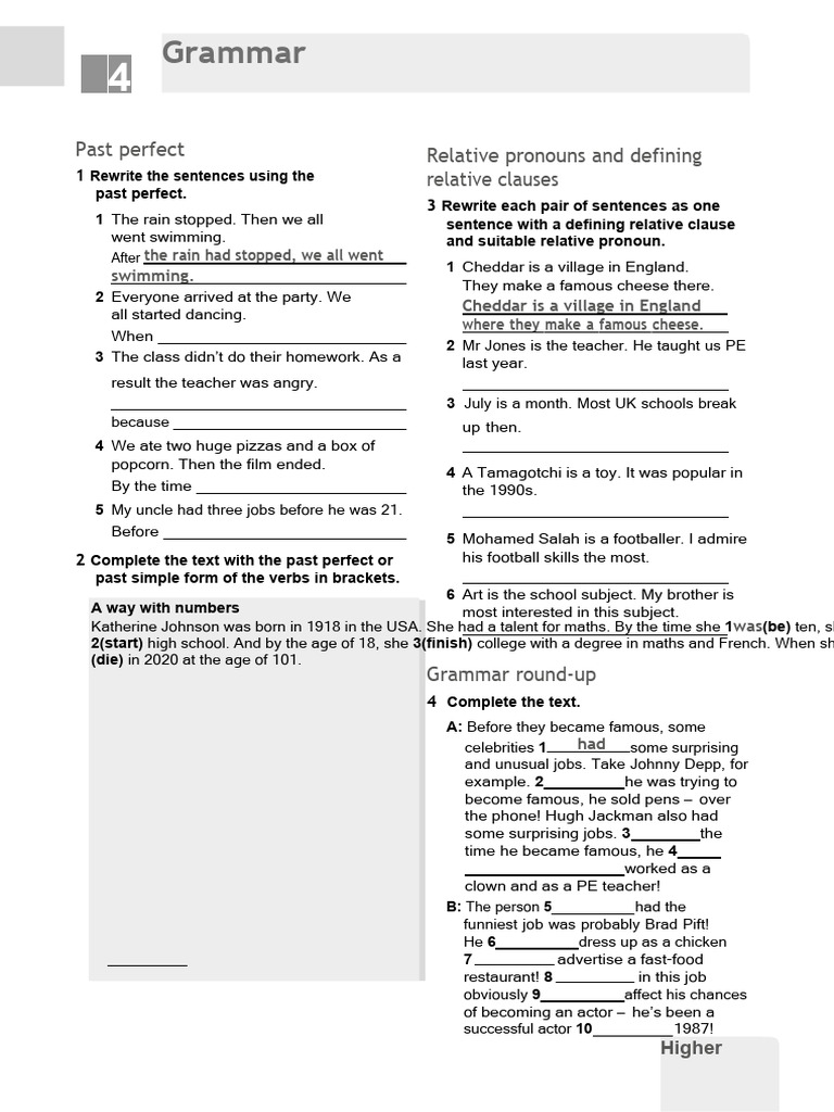 L3 B1 U4 Grammar Higher | PDF