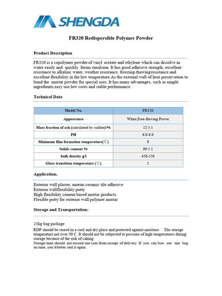 FR320 TDS | PDF