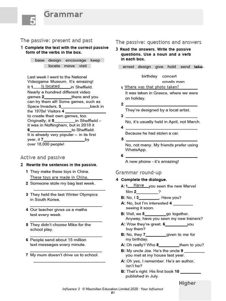 L3 B1 U5 Grammar Higher | PDF