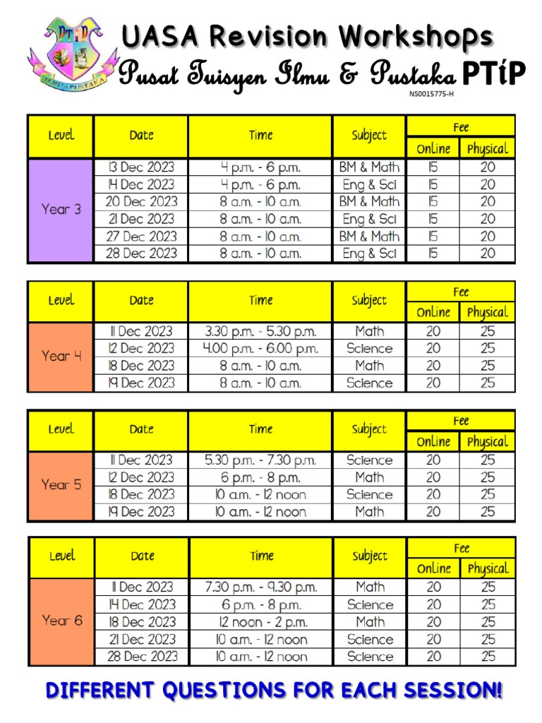 Workshop Schedules-1 | PDF