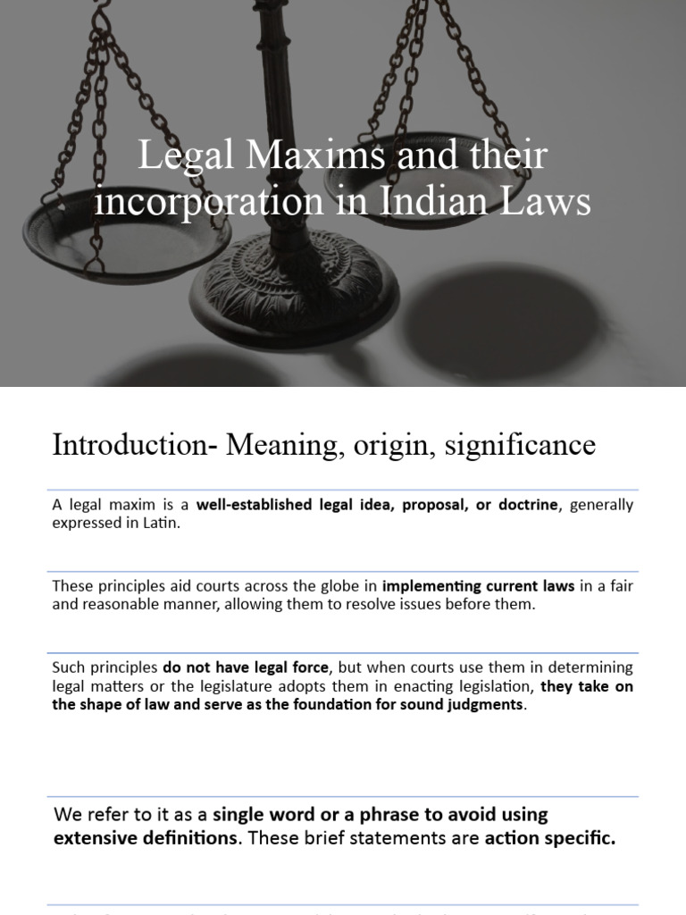 Legal Maxims | PDF