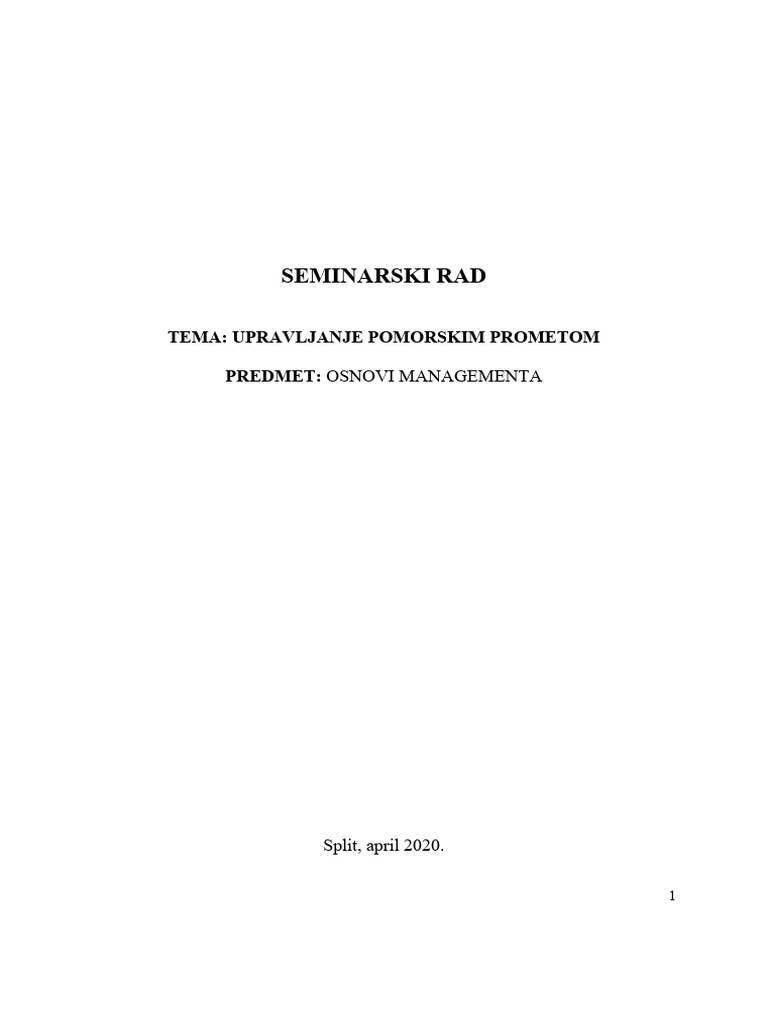 Seminarski Menadzment | PDF