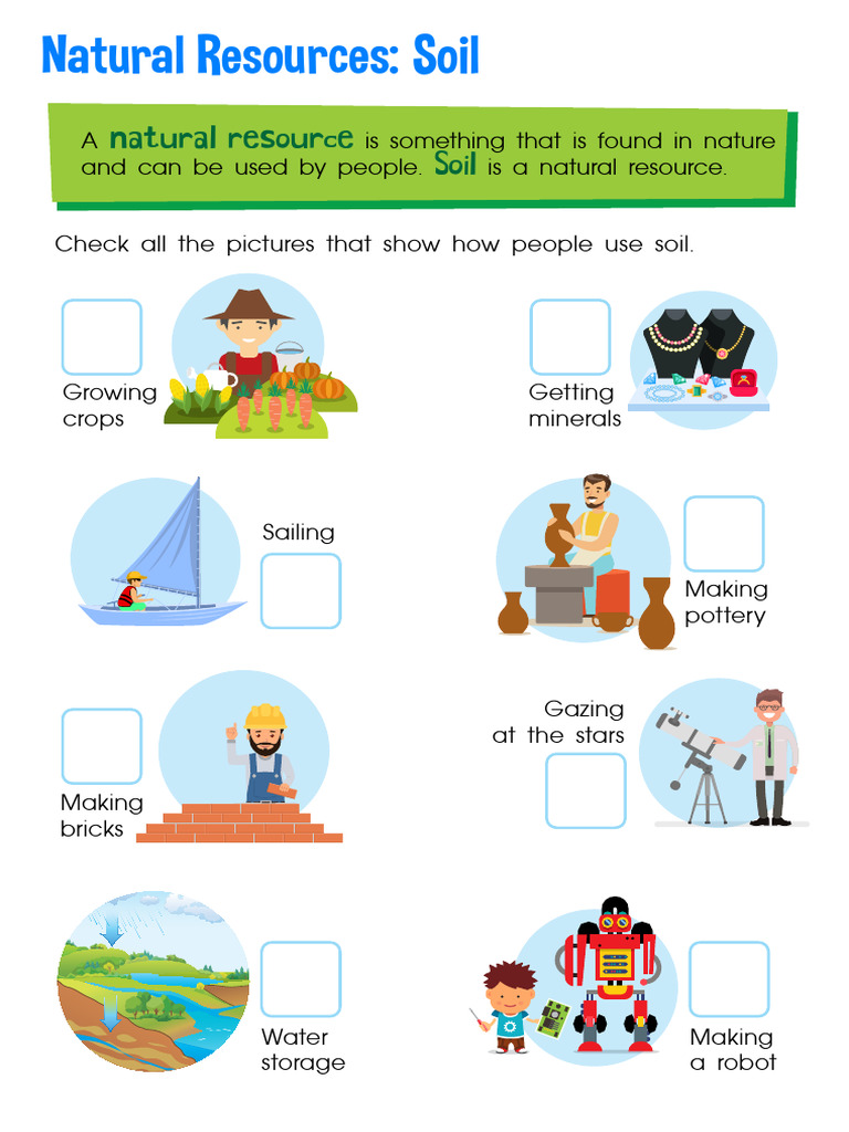 Grade 2 Natural Resources Soil Worksheet | PDF