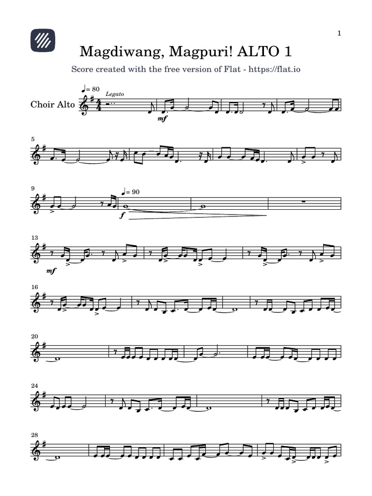 Magdiwang, Magpuri! ALTO 1 | PDF