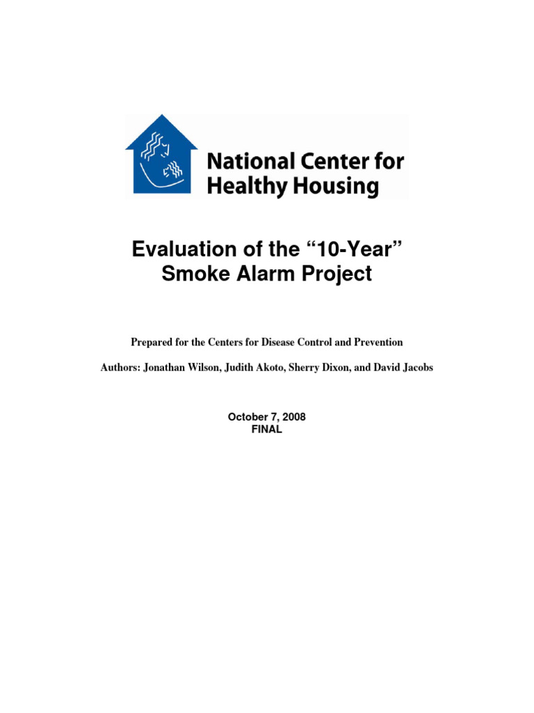 Smoke Alarm Eval Report 1-09 | PDF