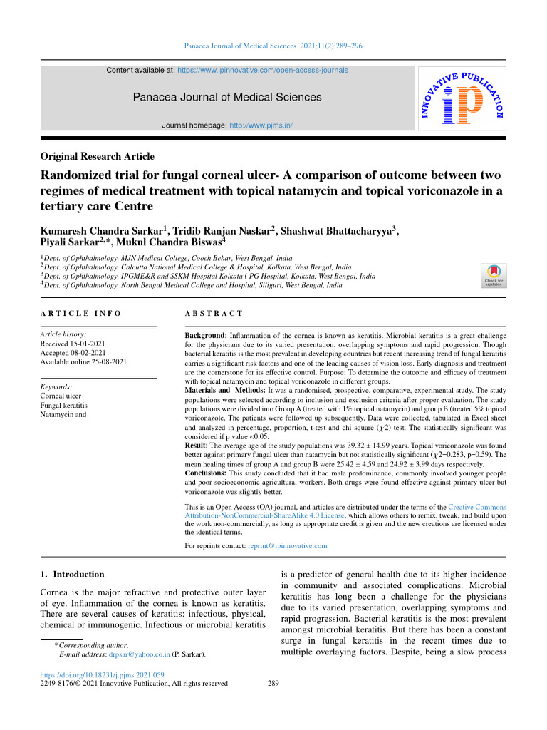 PanaceaJMedSci 11 2 289 296 | PDF | Ophthalmology | Clinical Medicine