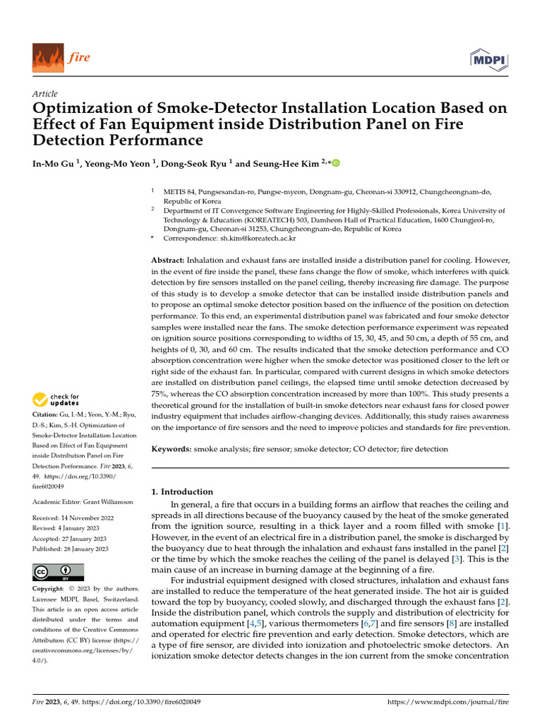 Fire 06 00049 v3 | PDF | Sensor | Smoke