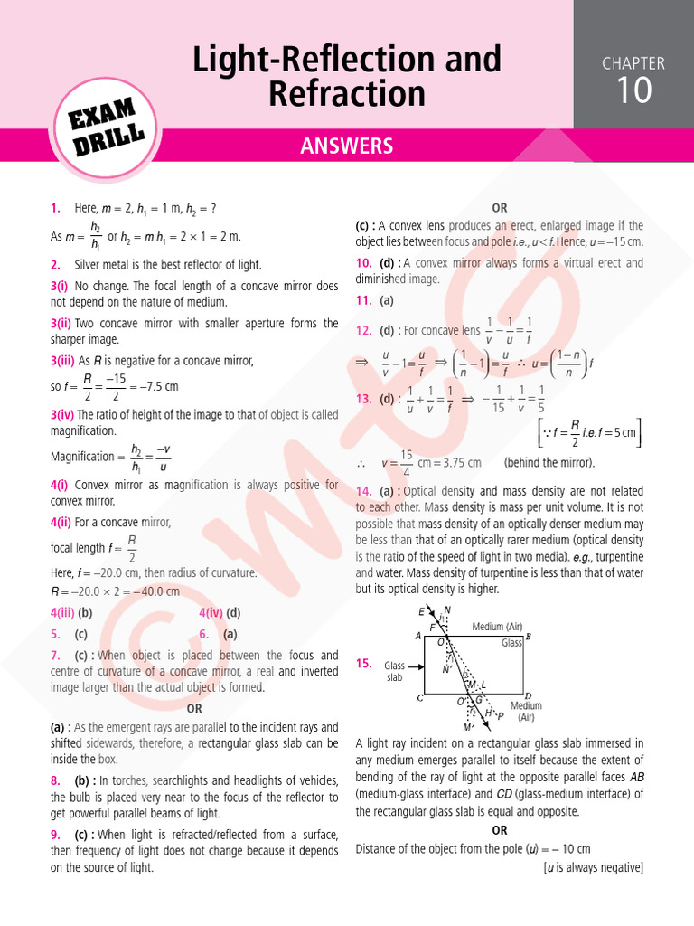 Light Reflection Detail Notes | PDF | Equipment | Optical Devices