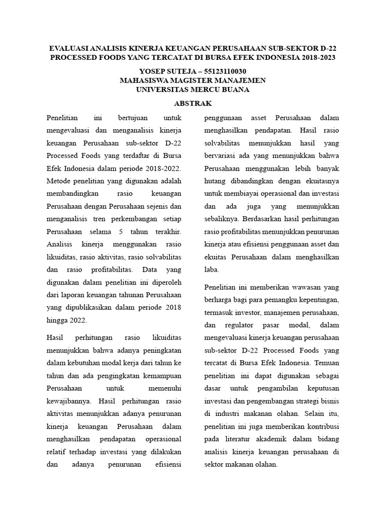 TB 1 CFM Yosep Suteja | PDF