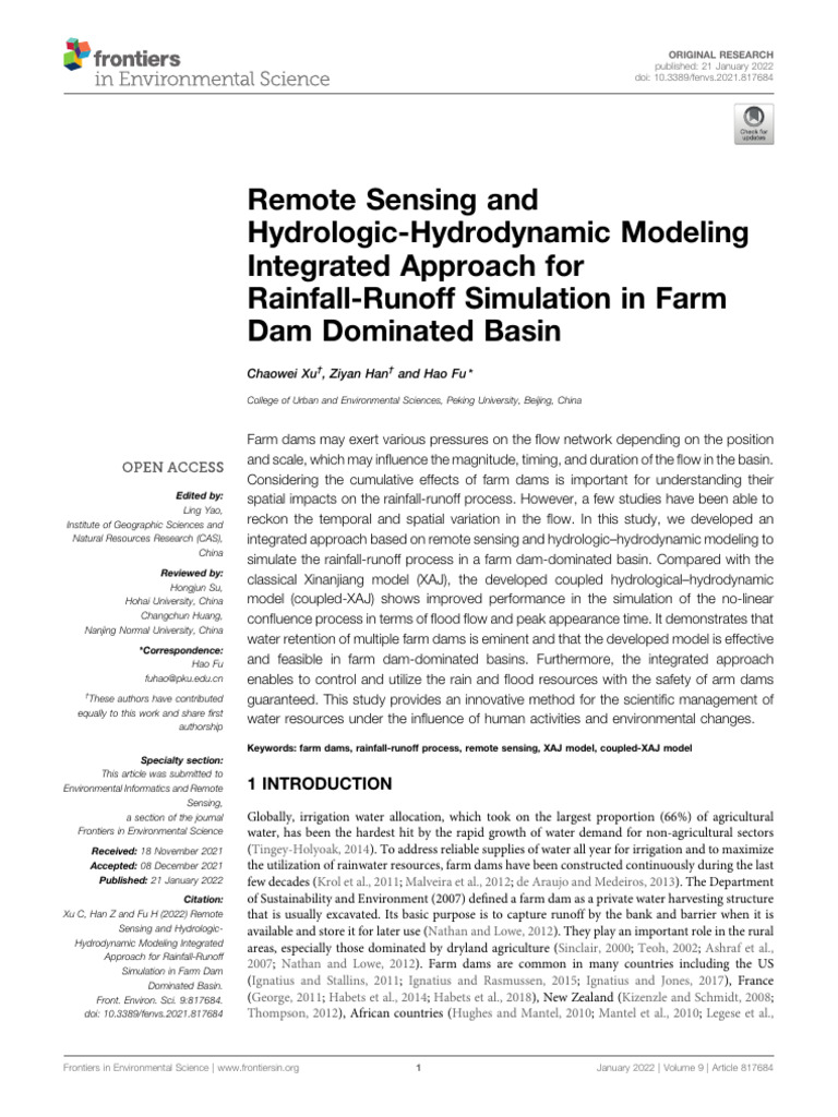 Application of GIS and Coupled Hydrodynamic Model For Flood Modeling ... Application of GIS and Coupled Hydrodynamic Model For Flood Modeling ...