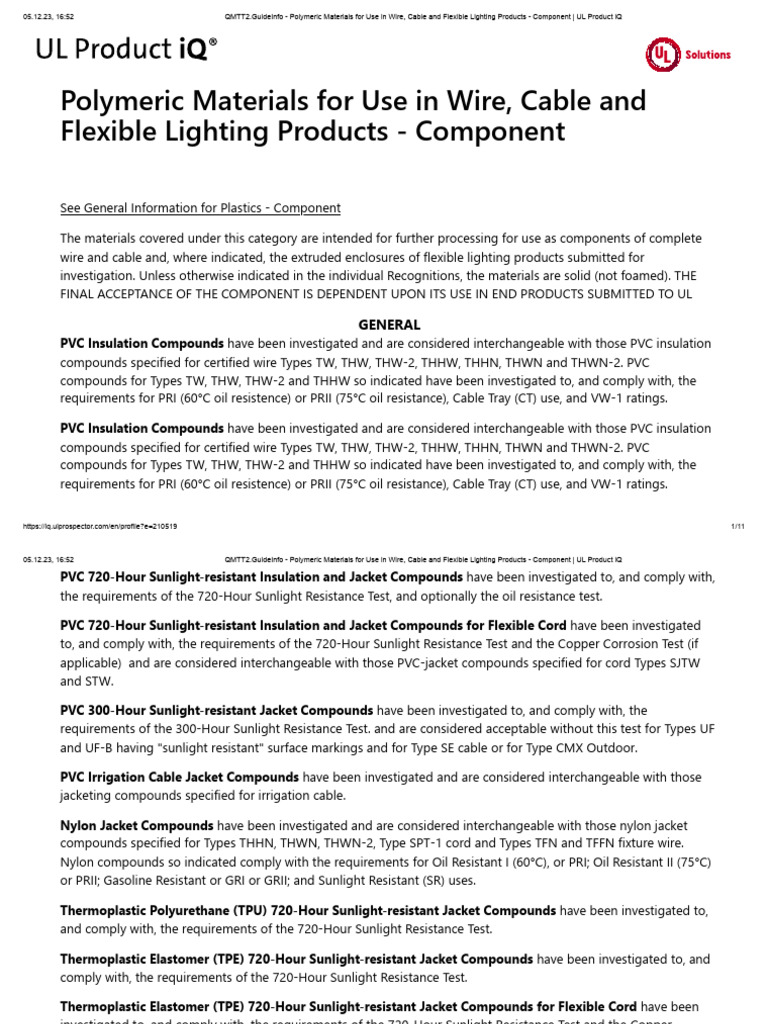 QMTT2.GuideInfo - Polymeric Materials For Use in Wire, Cable and Flexible Lighting Products ...