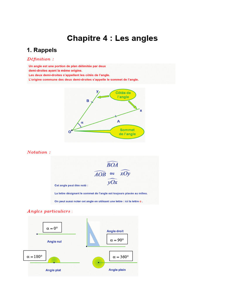 Comprendre les angles et triangles | PDF