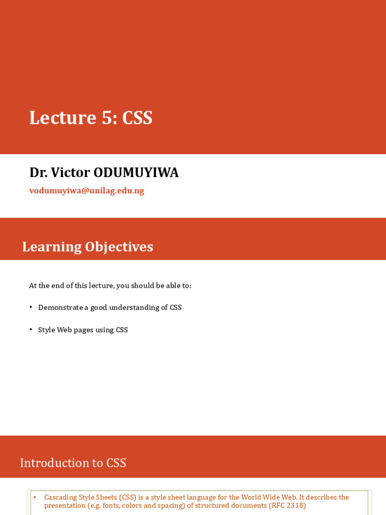 L5 CSS | PDF | Html | Html Element
