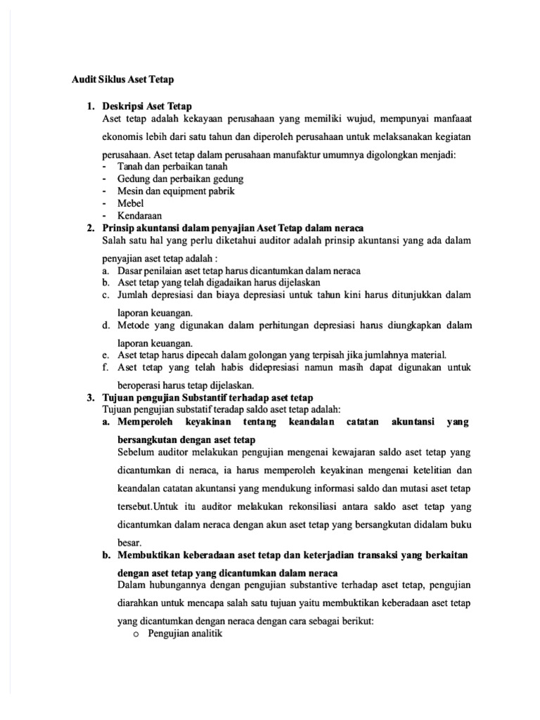 PDF Audit Siklus Aset Tetap - Compress | PDF