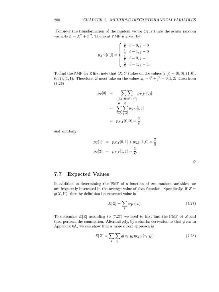 Ch7 - Expected Value of Multiple Discrete Random Variables | PDF