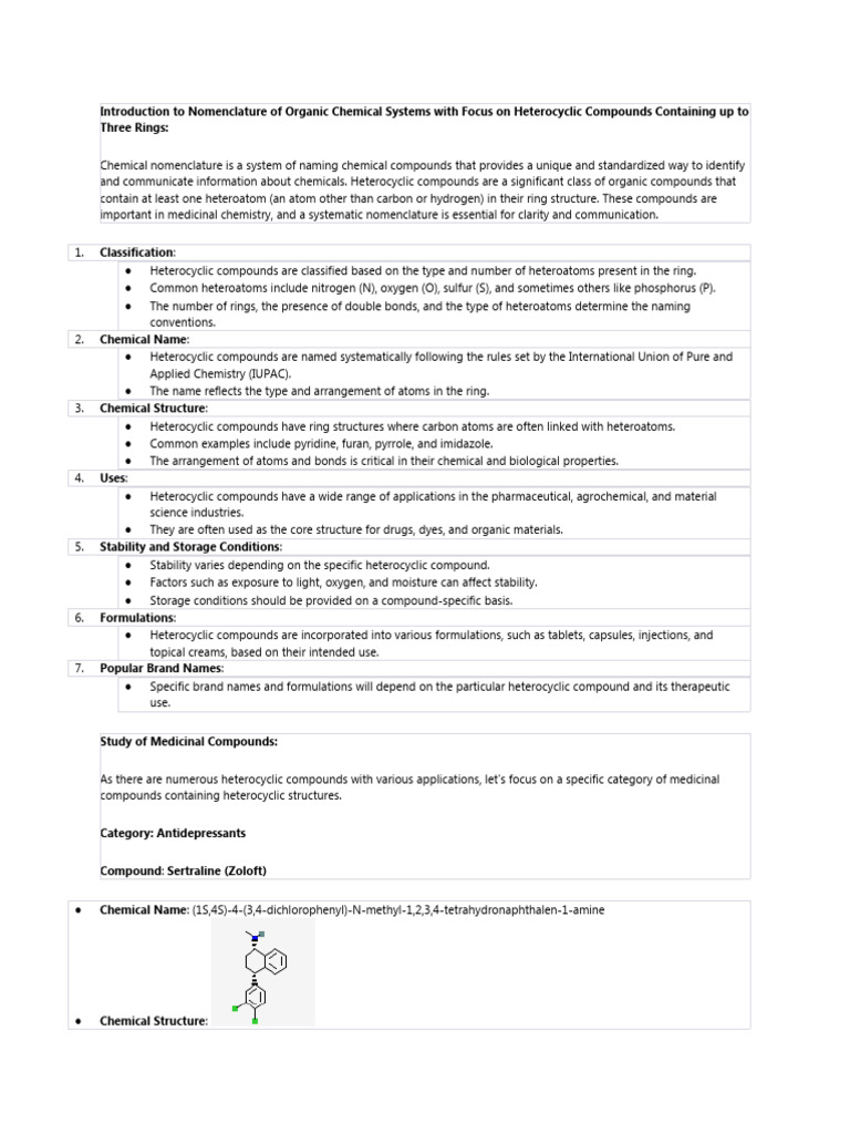 Introduction to Nomenclature of Organic Chemical Systems with Focus on ...