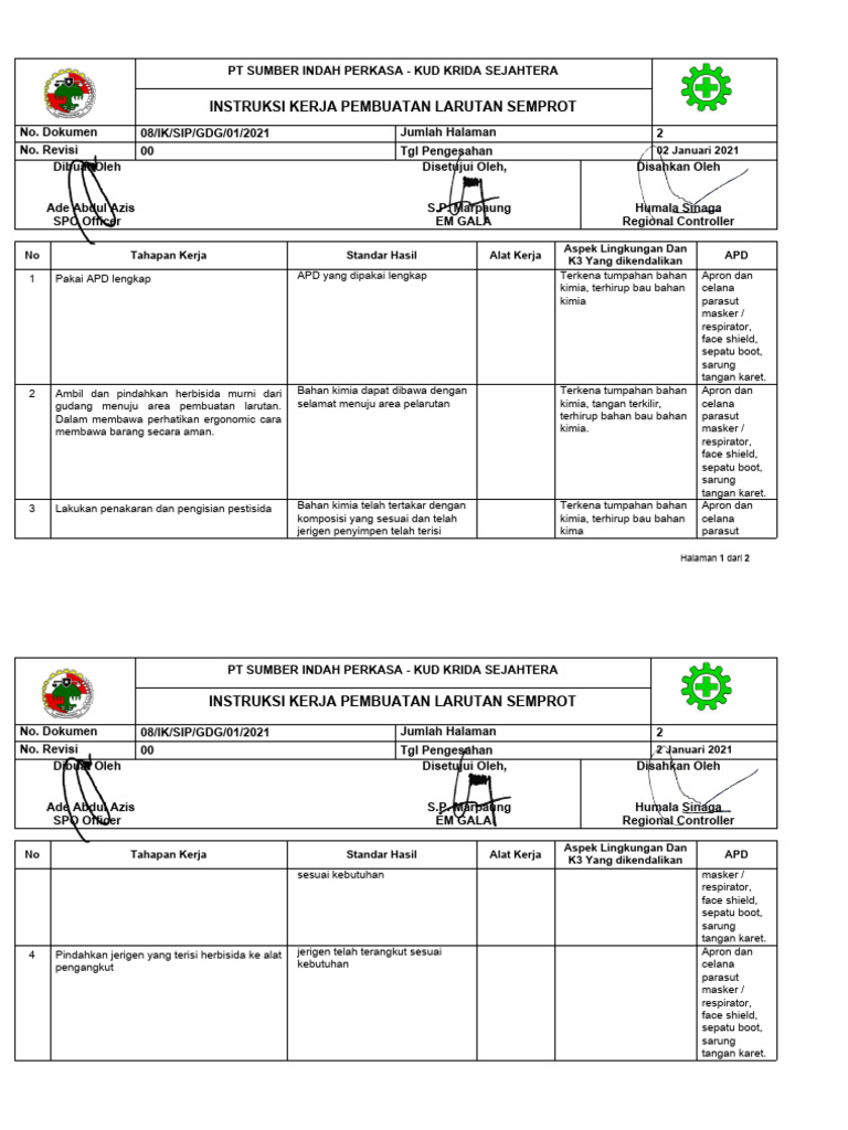 Ik08 Pembuatan Larutan Semprot | PDF