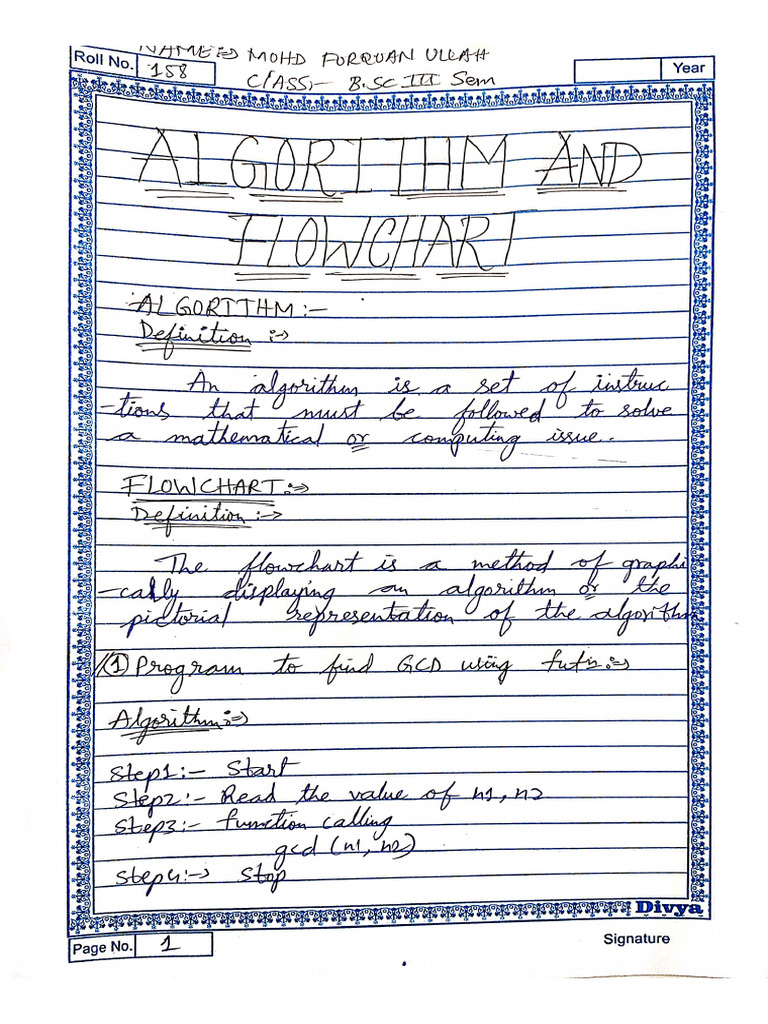 Algorithm and Flowchart | PDF