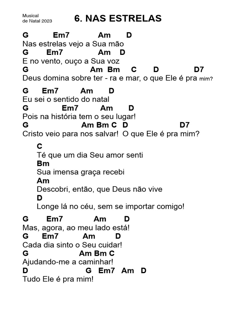 6 Nas Estrelas Cifra Pdf