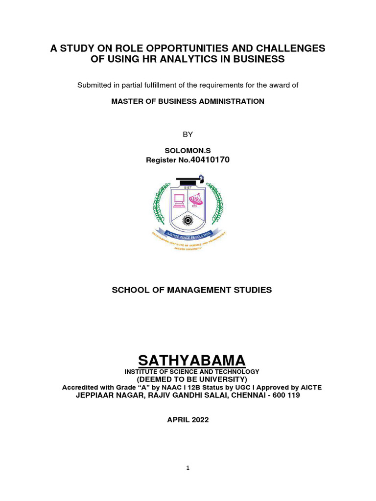 2022 Mba Mba Batchno 170 | PDF | Analytics | Human Resource Management
