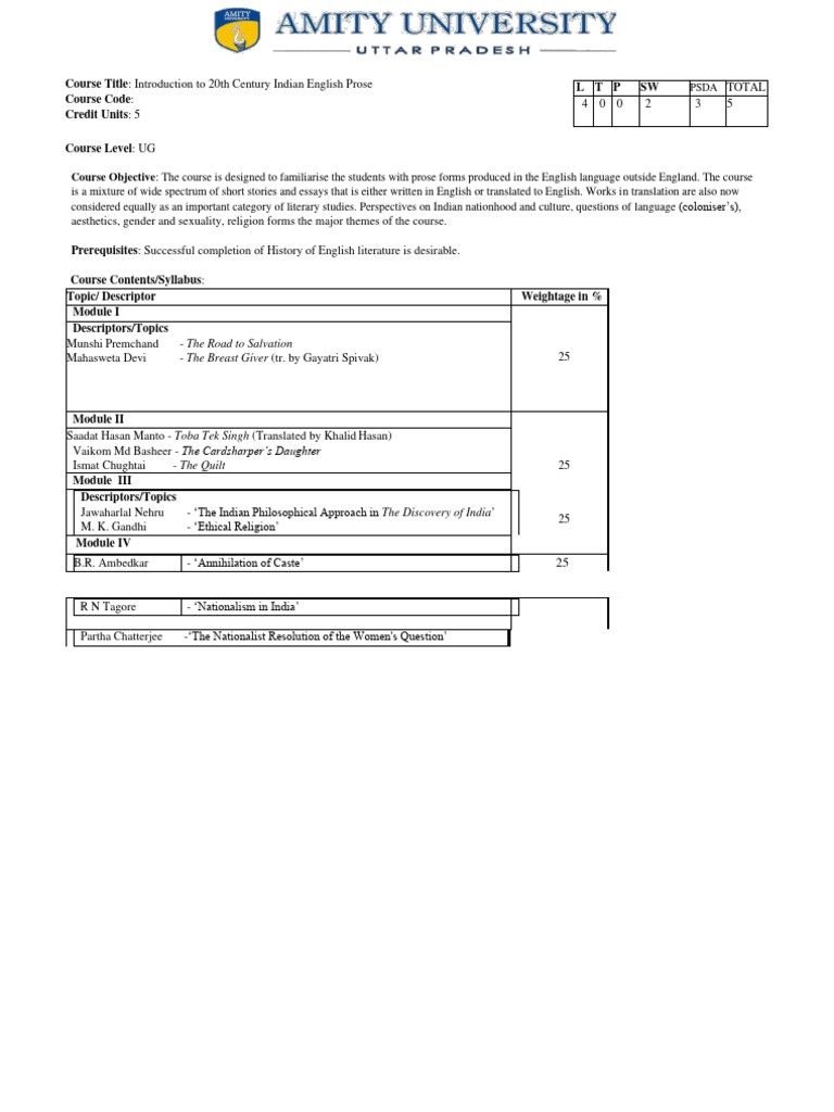 Prose Syllabus 6th Semester | PDF | Statistics | Creativity
