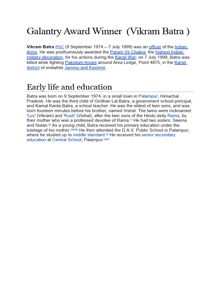 Galantry Award Winner | PDF