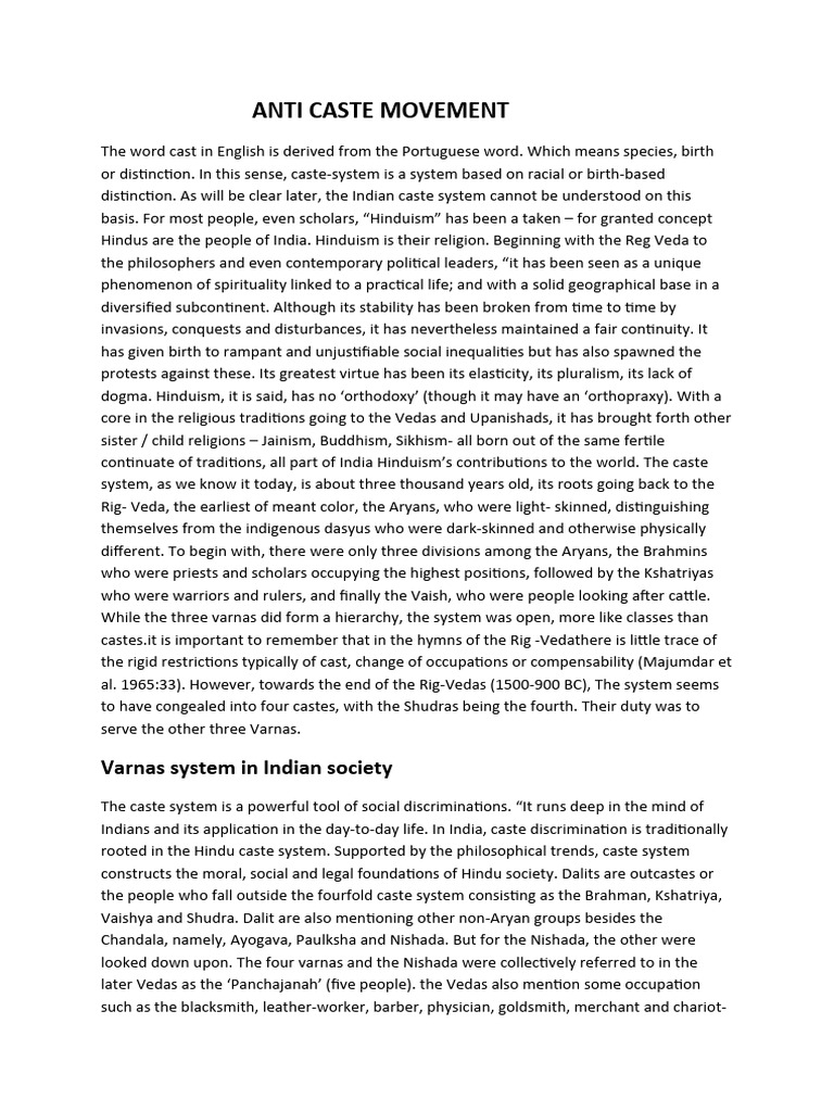 Anti Caste Movement | PDF