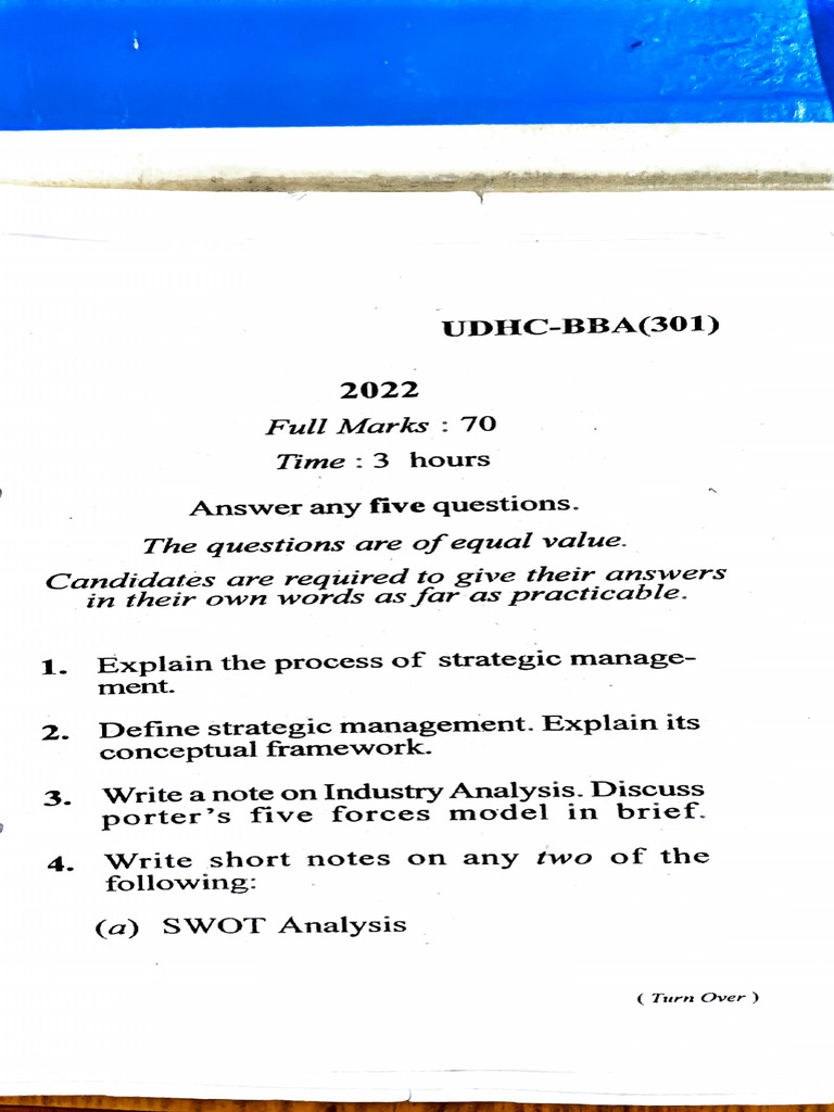 Kolhan University BBA SEM 5 Previous Year Question Papers of 2018 and ...