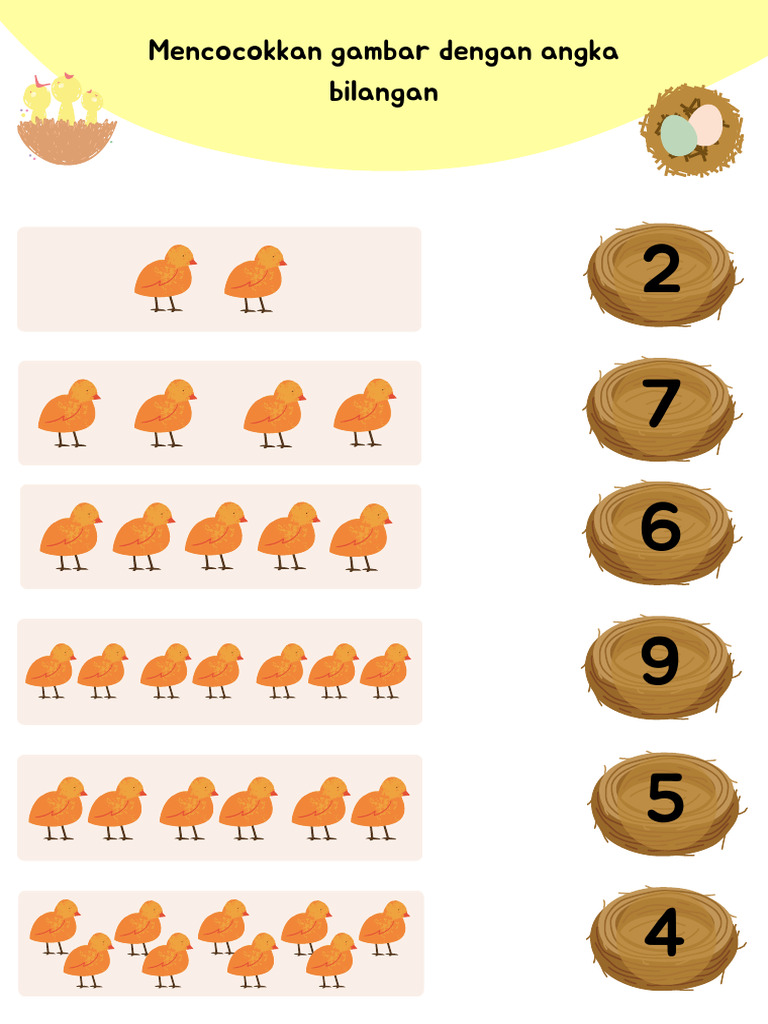 Mencocokkan Gambar Dengan Angka Bilangan | PDF