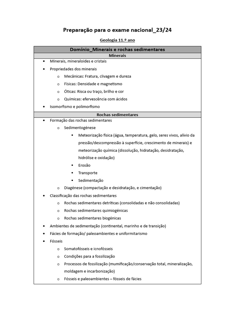 Guião - Geologia 11.º Ano | PDF
