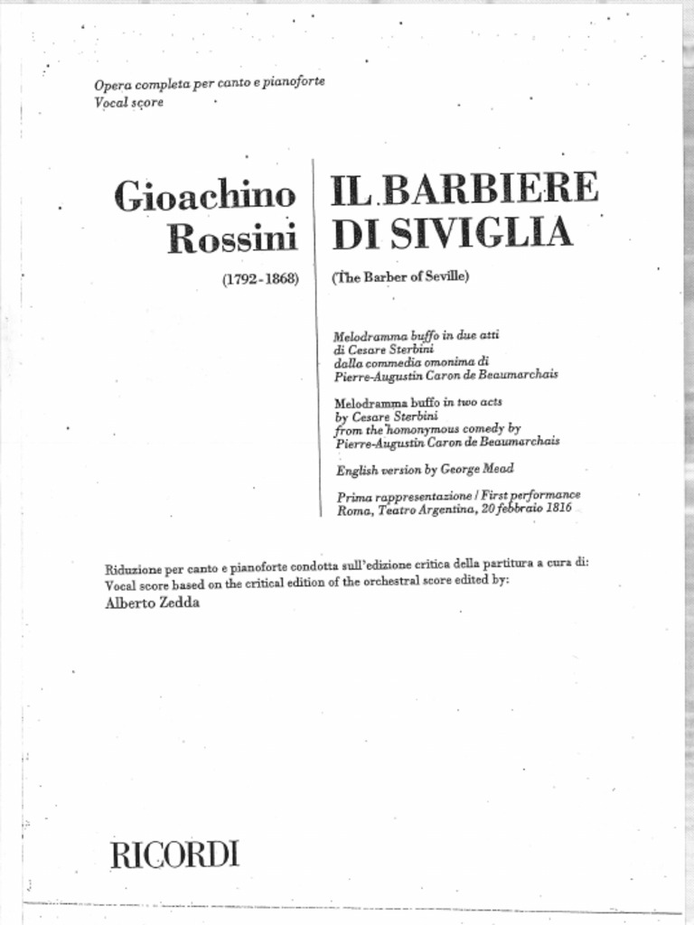 Il Barbiere Di Siviglia | PDF