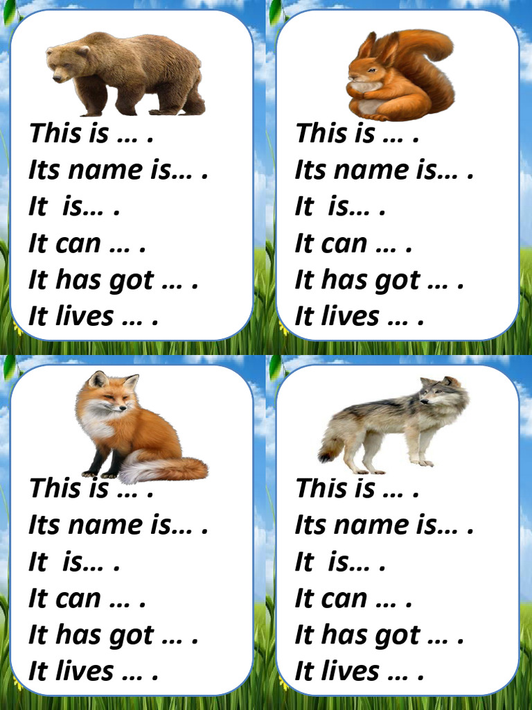 speaking cards animals | PDF